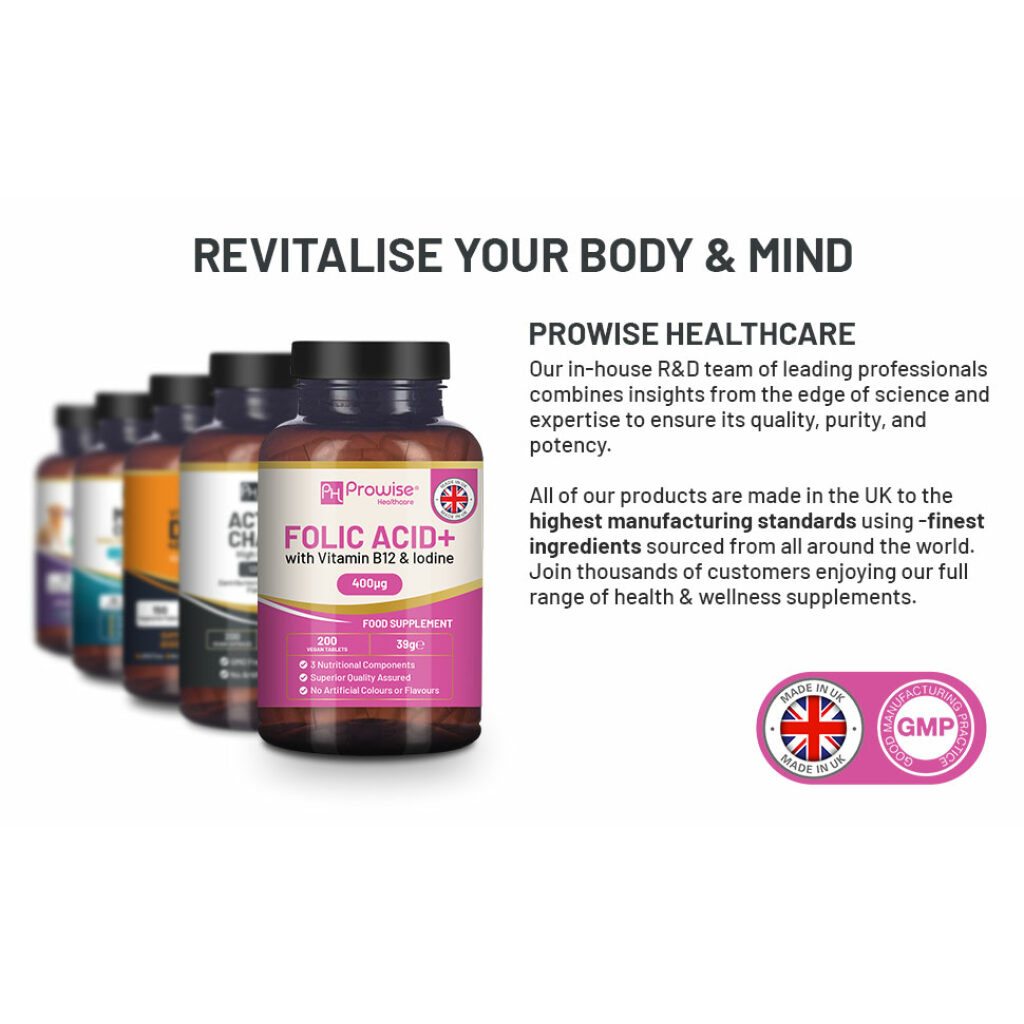 Folic Acid + With Vitamin B12 & Iodine (200 Tablets) - Biodegradable Life